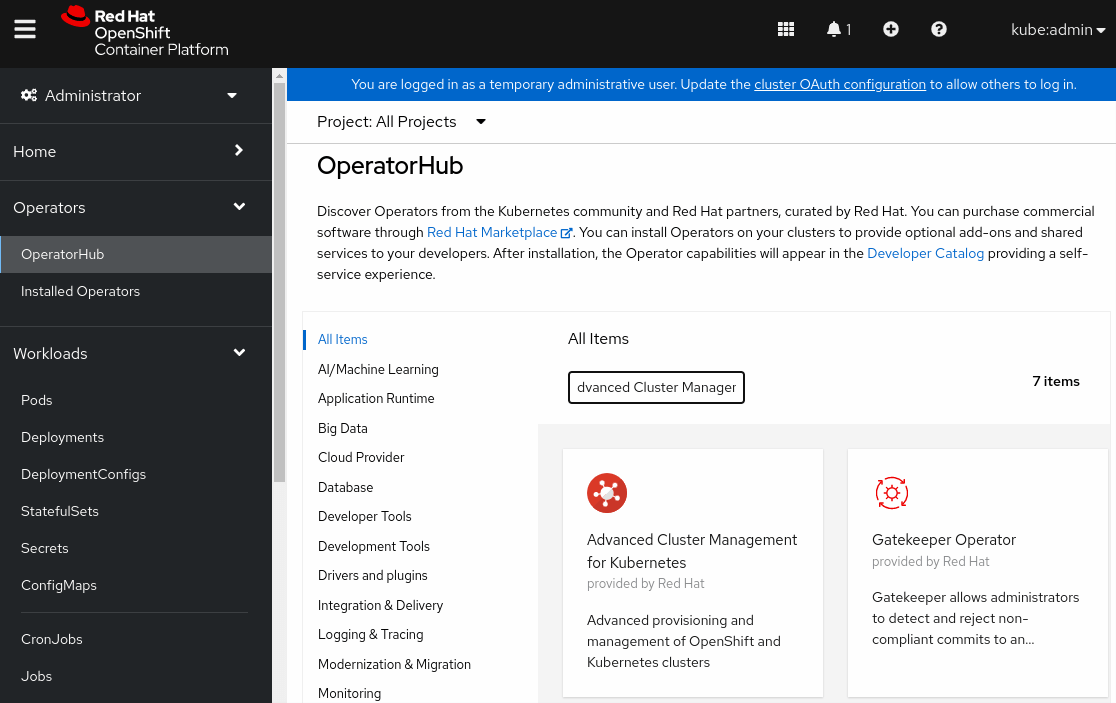 Install The Rhacm Operator Import An Existing Cluster Deploy A New Cluster Techbeatly